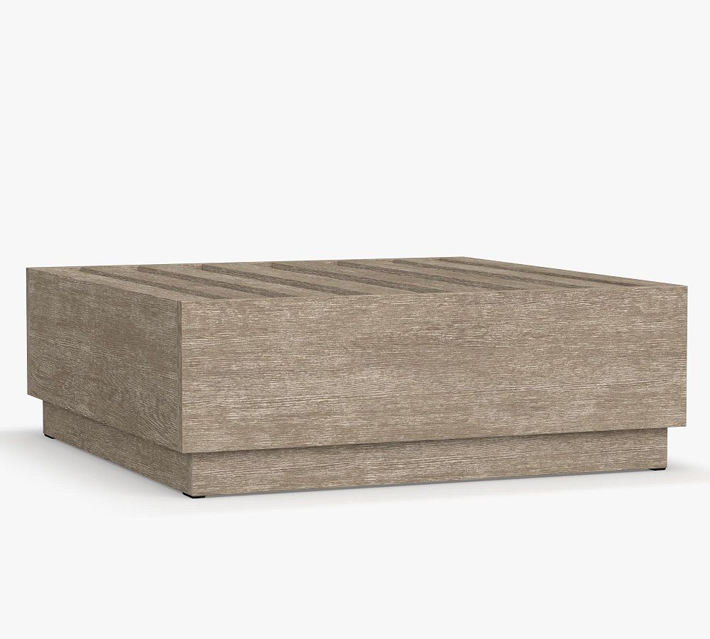 Indio Eucalyptus Modern Platform Outdoor Ottoman | Pottery Barn