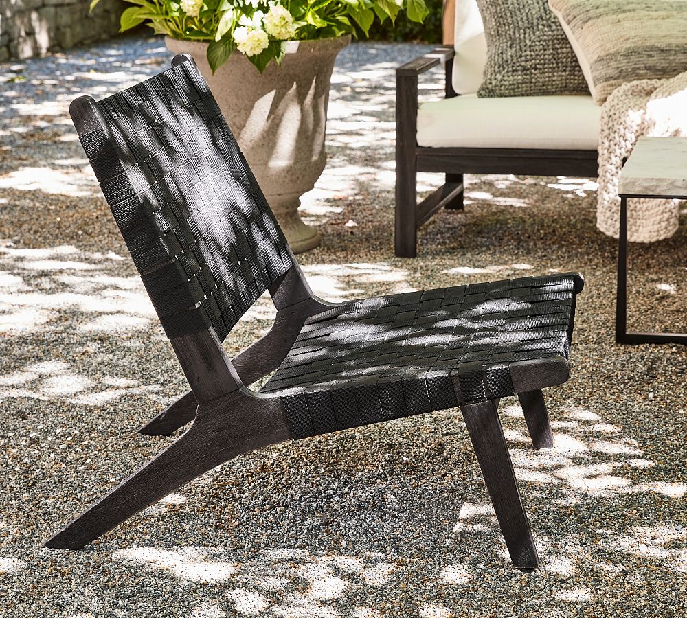 Abbott Acacia Woven Outdoor Lounge Chair | Pottery Barn