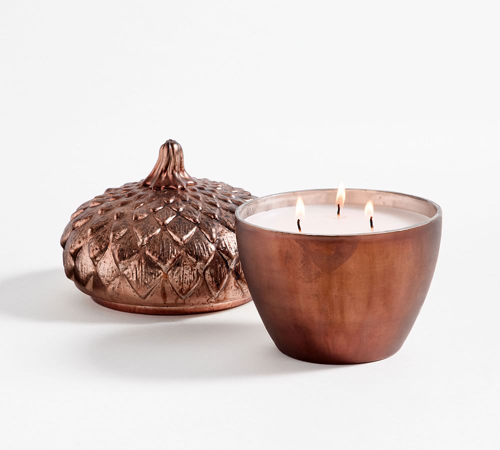 Acorn Lidded Scented Glass Candles - Harvest Spice | Pottery Barn