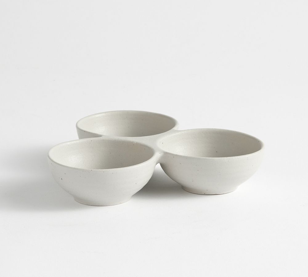 Farmstead Stoneware Triple Condiment Server | Pottery Barn