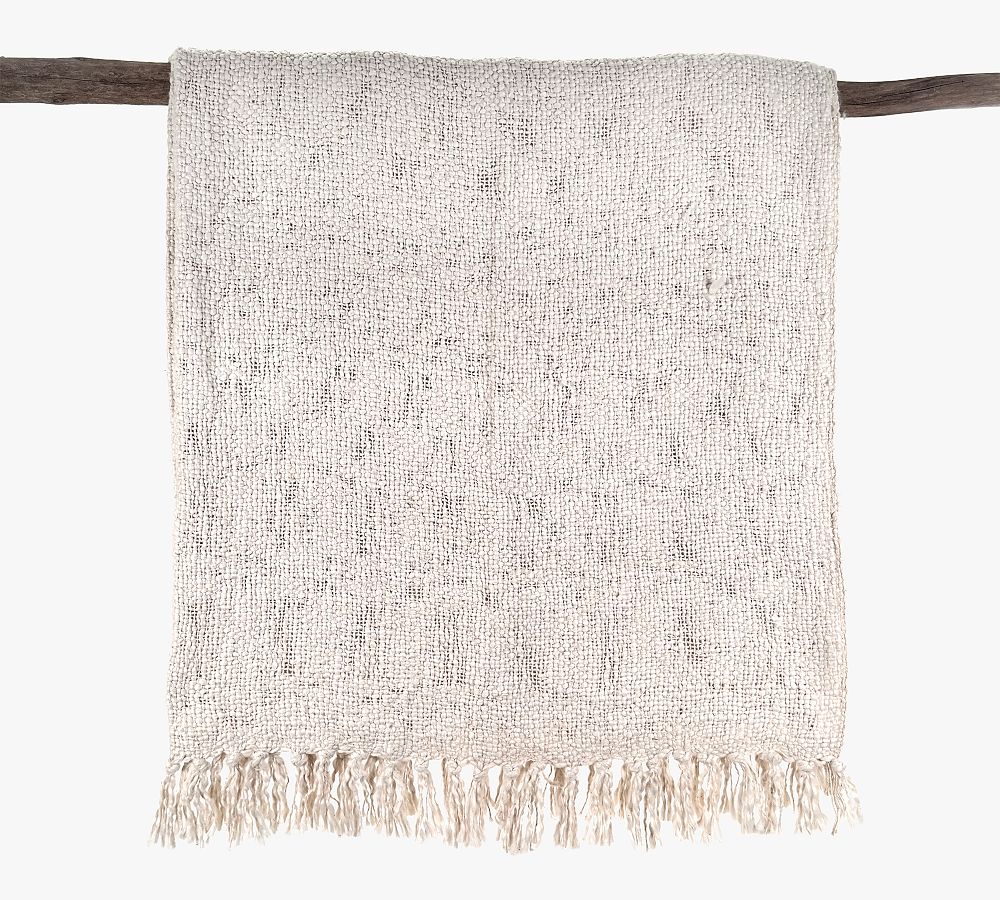 Aruna Handwoven Tassel Fringe Throw Blanket | Pottery Barn