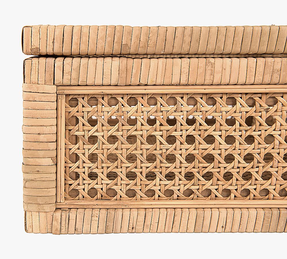 Cane Lidded Boxes - Set of 2 | Pottery Barn