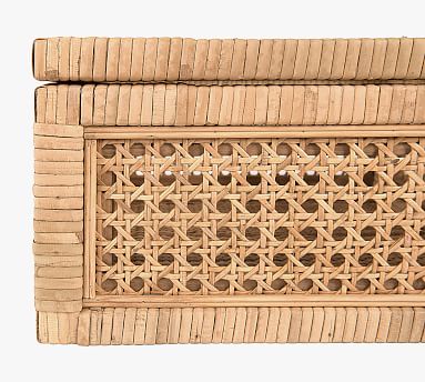 Cane Lidded Boxes - Set of 2 | Pottery Barn