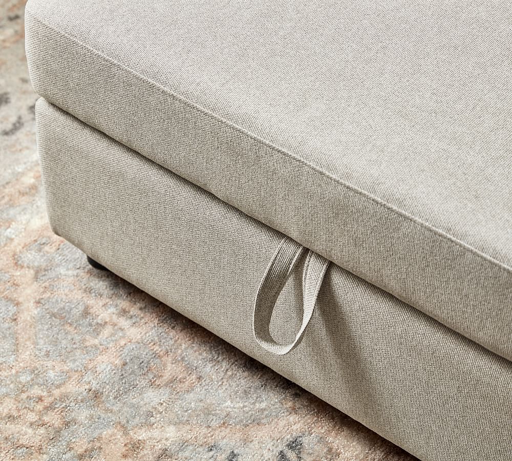 Pacifica Square Arm Upholstered Trundle Sleeper Sofa with Storage ...