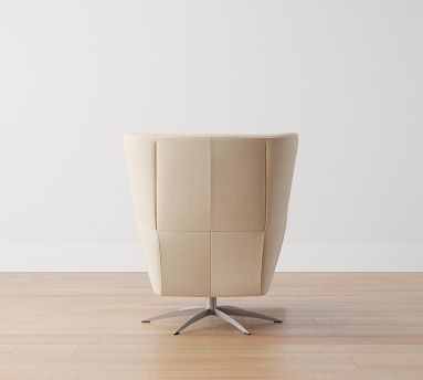 Wells Upholstered Tight Back Power Swivel Recliner | Pottery Barn