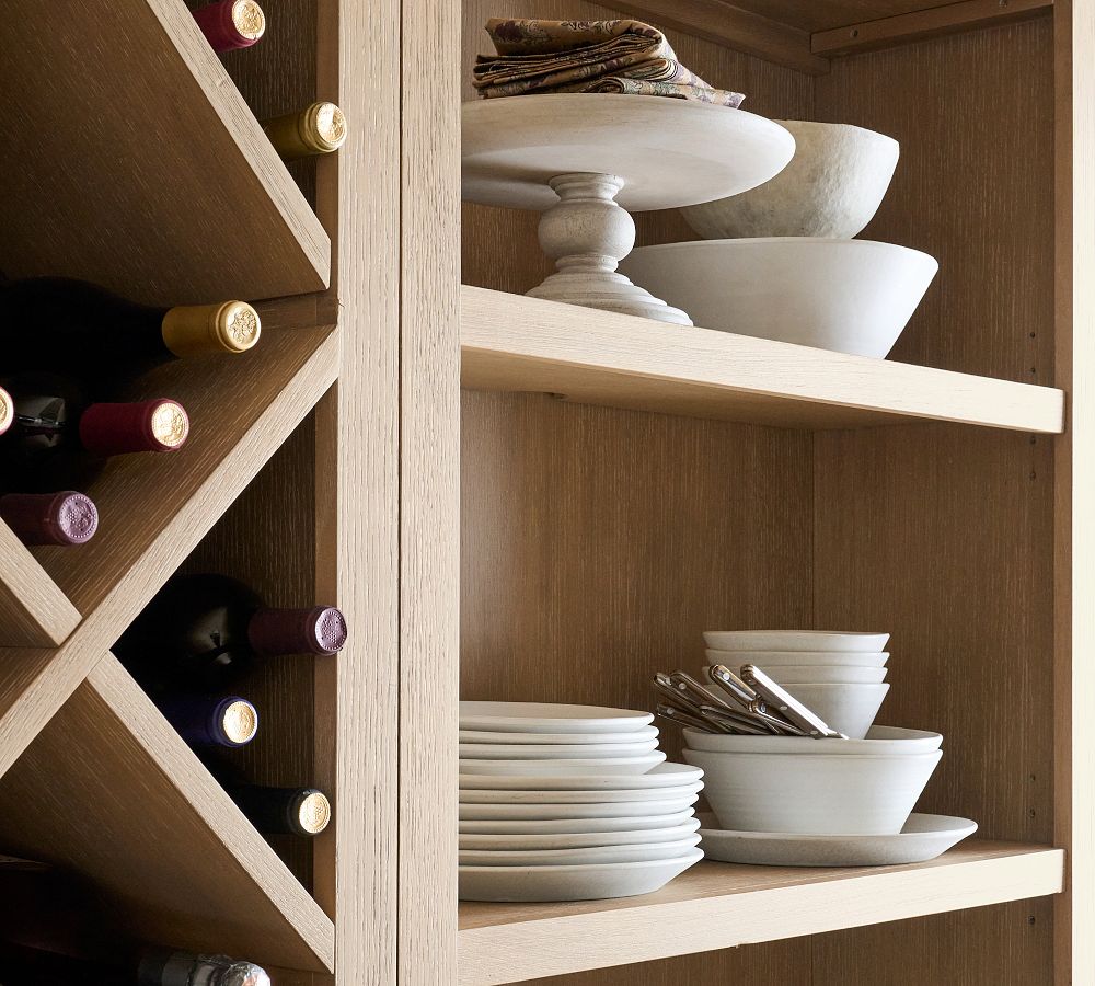 Modern Farmhouse 170" Grand Wine Storage with Display Cabinets ...