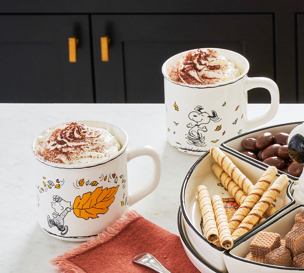 Peanuts™ Harvest Charlie Brown Decal Mugs - Set of 2 | Pottery Barn