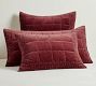 Velvet Handcrafted Box Stitch Quilted Sham | Pottery Barn