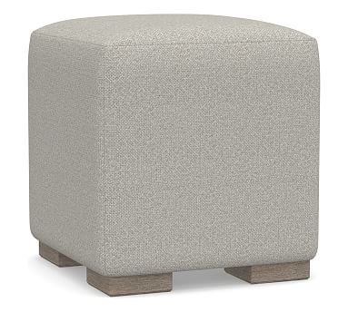 Universal Upholstered Cube, Performance Boucle Pebble | Pottery Barn