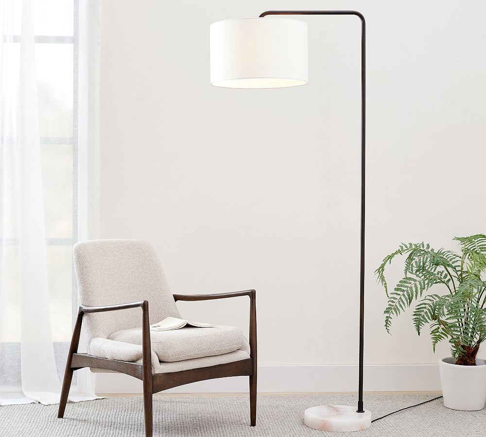 Windham Alabaster Task Sectional Floor Lamp | Pottery Barn