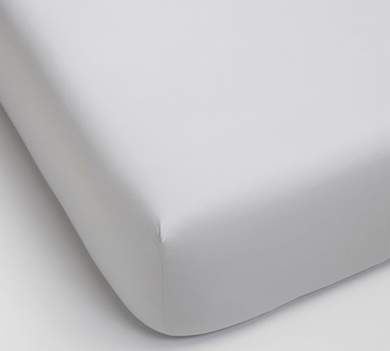 400-Thread-Count Organic Percale Fitted Sheet | Pottery Barn