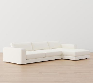 Carmel Lounge Square Arm Upholstered Sofa Chaise Sectional | Pottery Barn