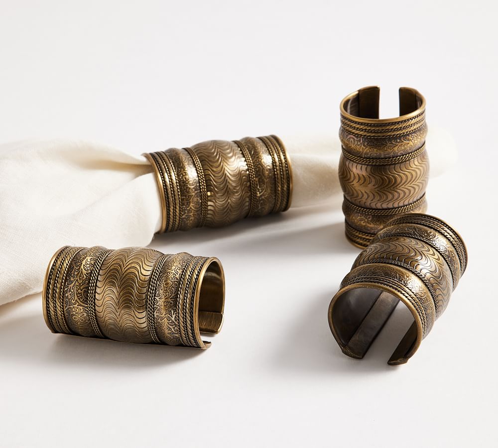Etched Bangle Napkin Rings - Set of 4 | Pottery Barn