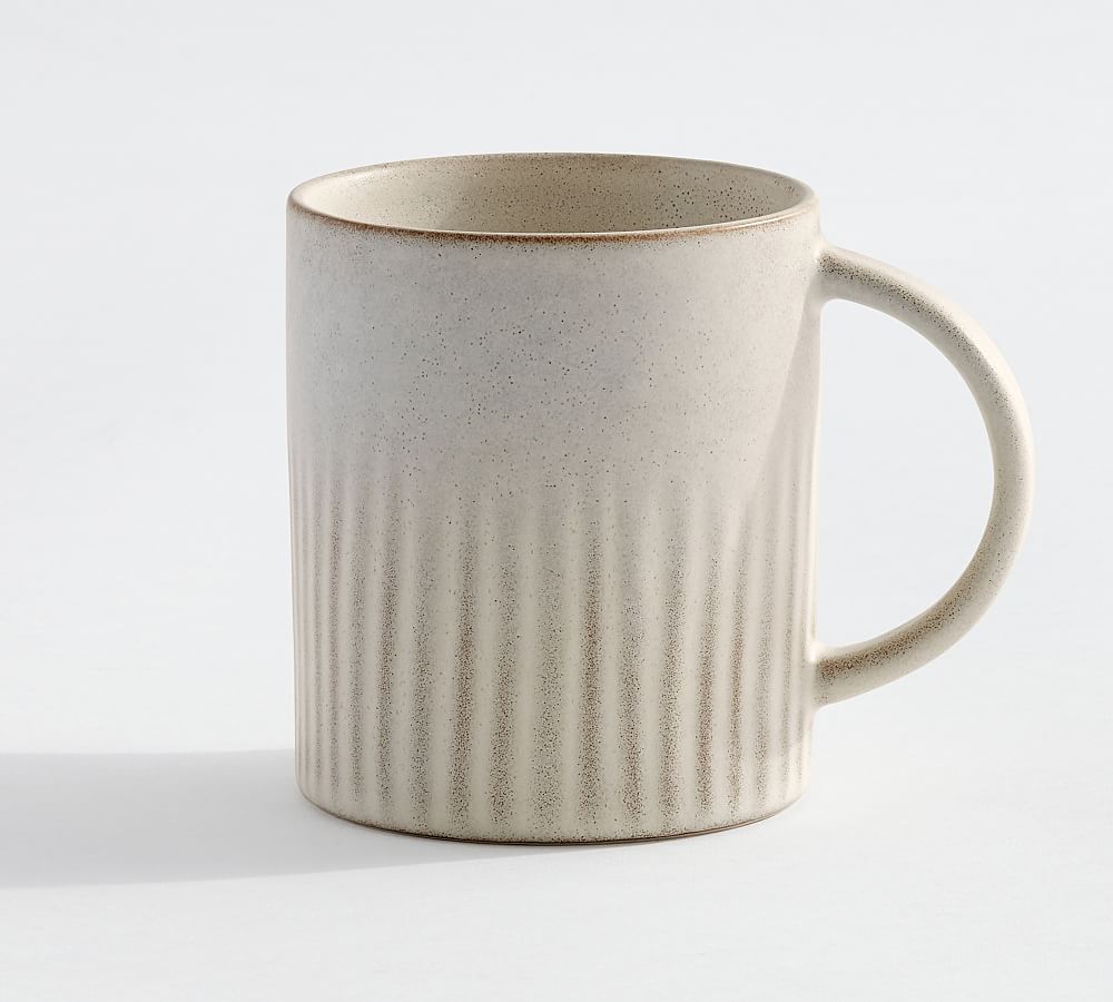 Ridge Textured Stoneware Mugs | Pottery Barn