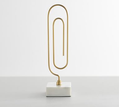 White Marble Oversized Desktop Paperclip | Pottery Barn