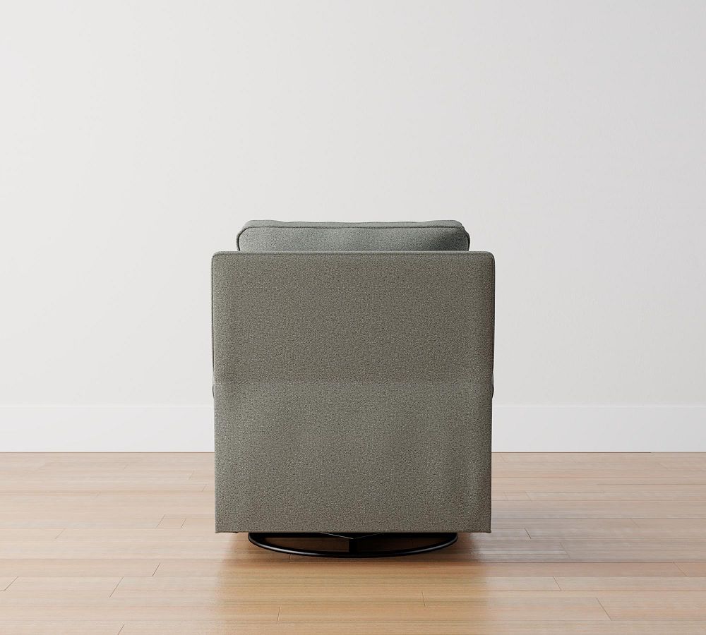 Tyler Square Arm Upholstered Swivel Recliner | Pottery Barn