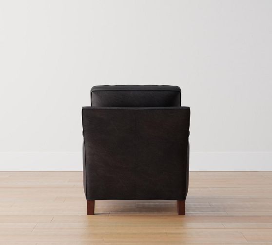 Tyler Leather Square Arm Armchair | Pottery Barn