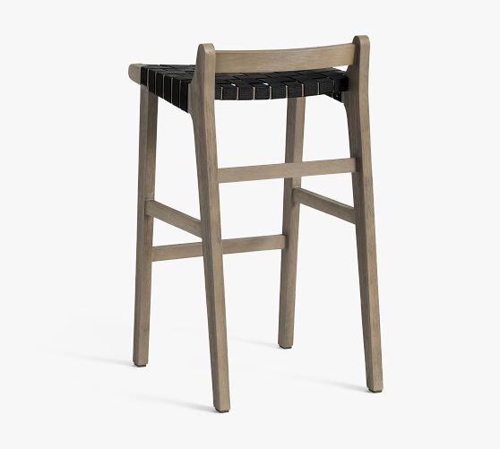 Abbott Acacia Woven Outdoor Counter Stool | Pottery Barn