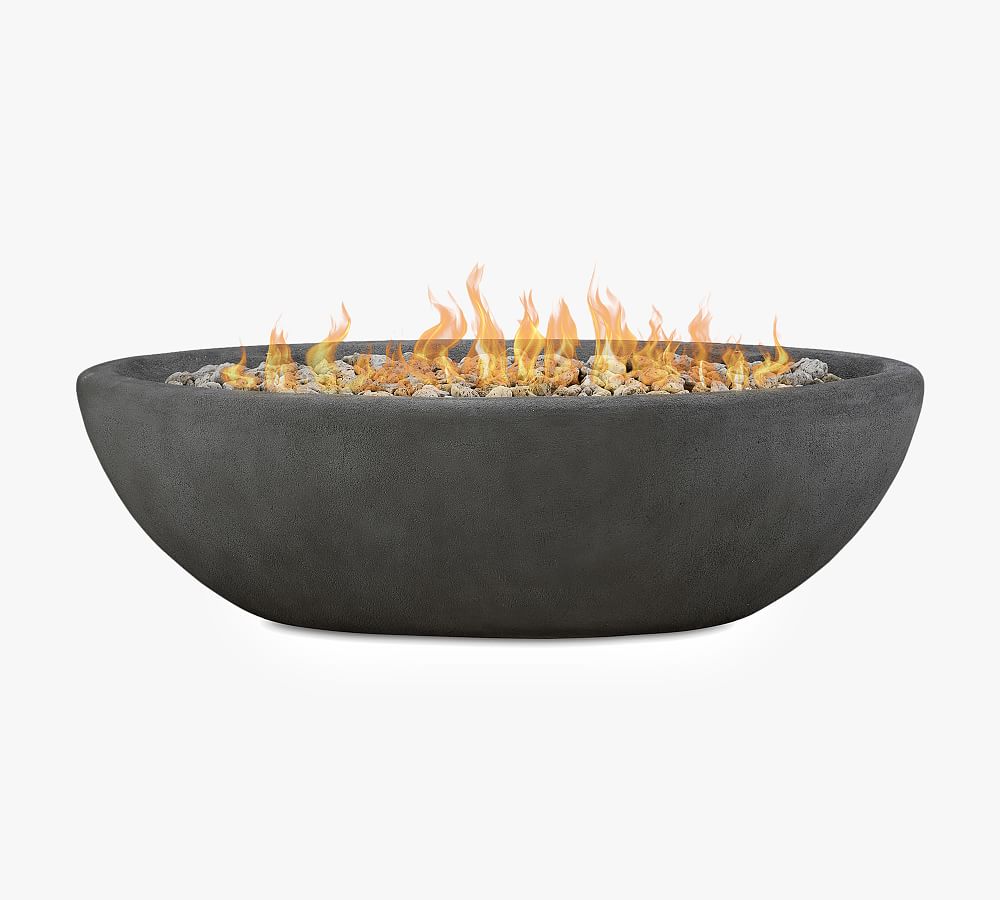 Blackwell 58" Oval Concrete Propane Fire Pit | Pottery Barn