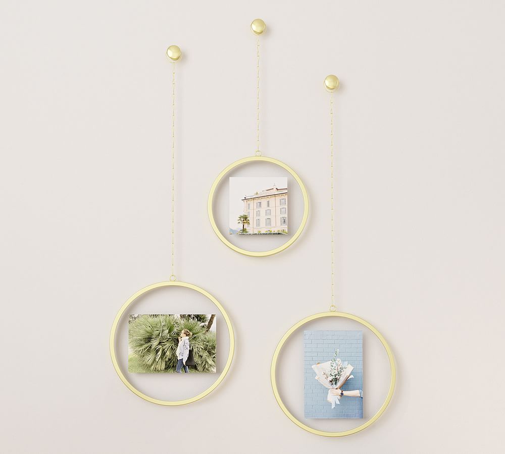 OPEN BOX: Round Brass Chain Frames, Set of 3 | Pottery Barn