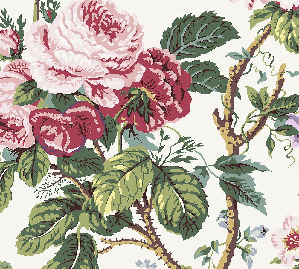 Vintage Floral Print Wallpaper