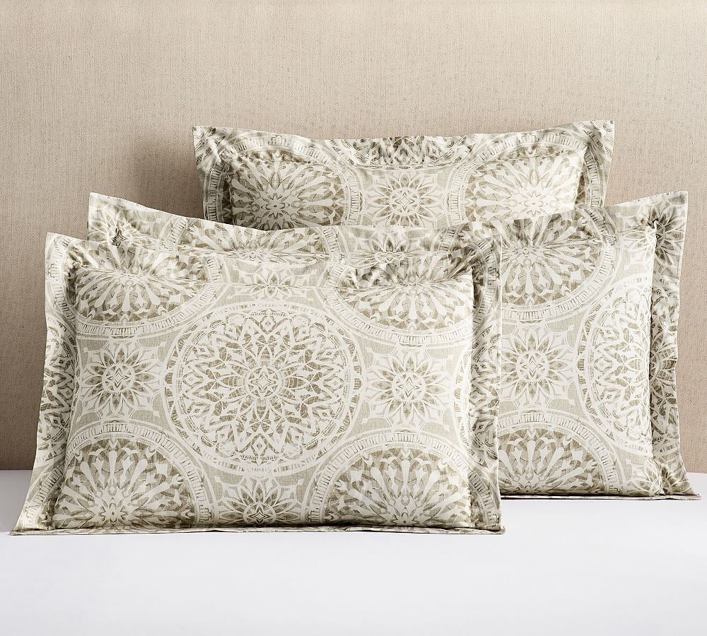 Riley Medallion Organic Percale Sham | Pottery Barn