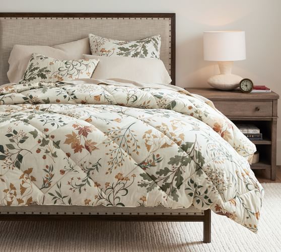 Autumn Botanical Percale Comforter | Pottery Barn