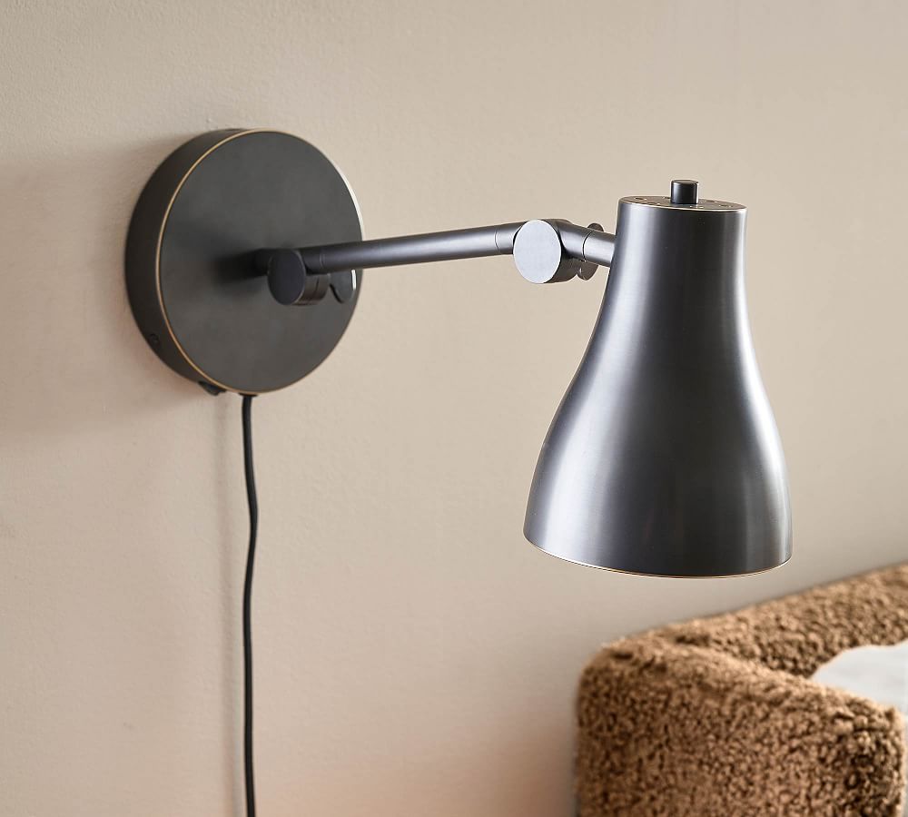 Fitz Adjustable Metal USB Plug-In Sconce | Pottery Barn