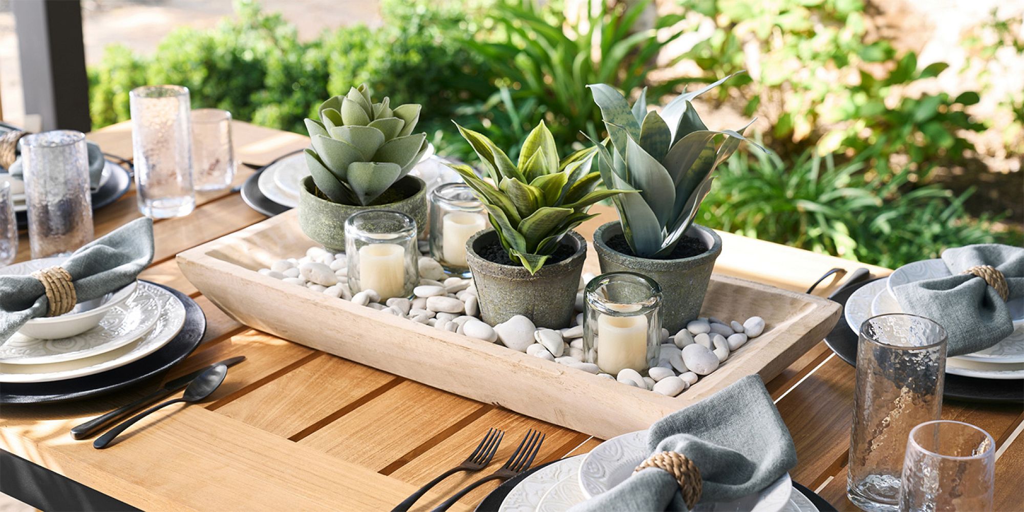 Rediscovered Natural Handcrafted Wooden Candle Trays | Pottery Barn