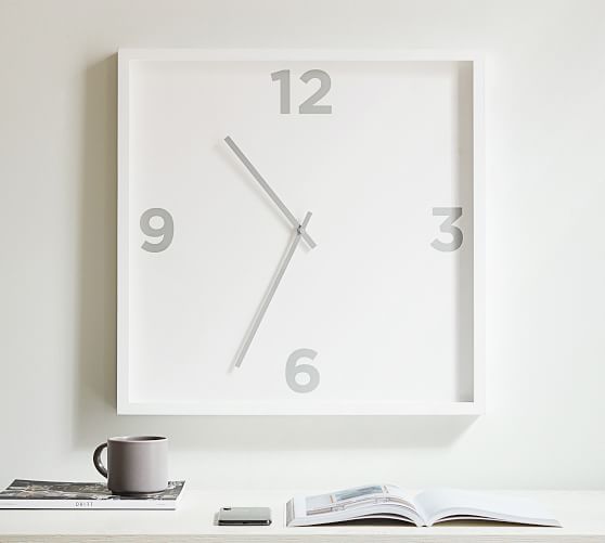 Wood Gallery Wall Clock - White | Pottery Barn