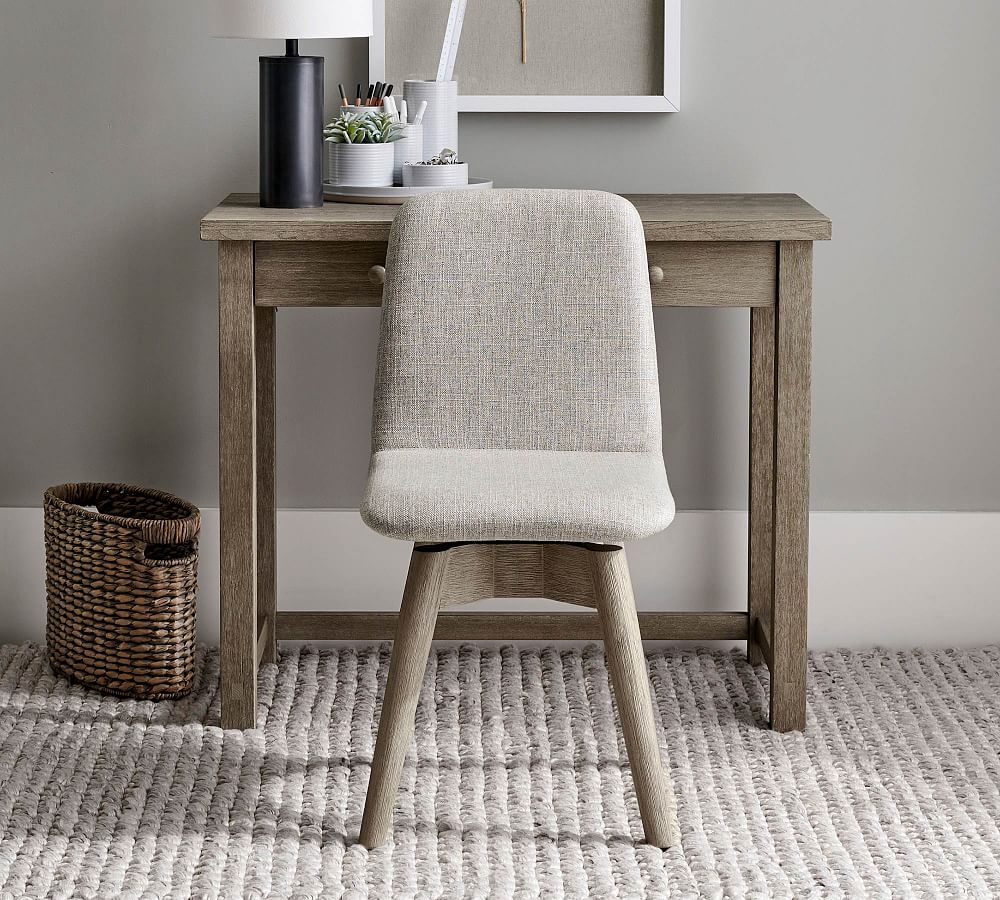 Zoe Upholstered Swivel Desk Chair | Pottery Barn