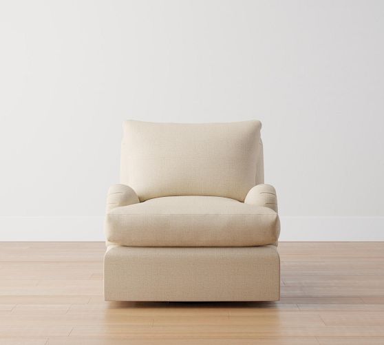 Carlisle English Arm Upholstered Swivel Armchair | Pottery Barn