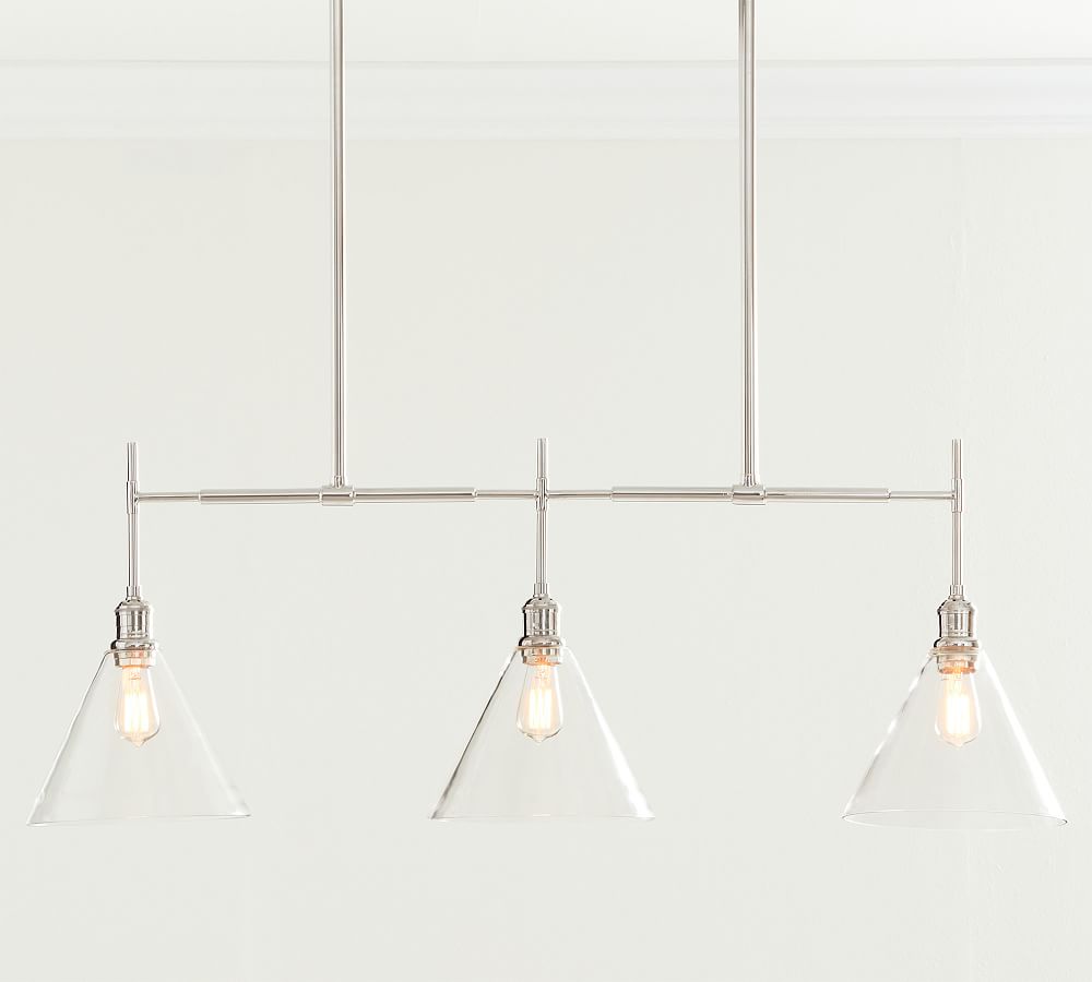 Flared Glass Linear Chandelier | Pottery Barn