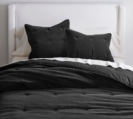 Velvet Tufted Comforter Sham | Pottery Barn
