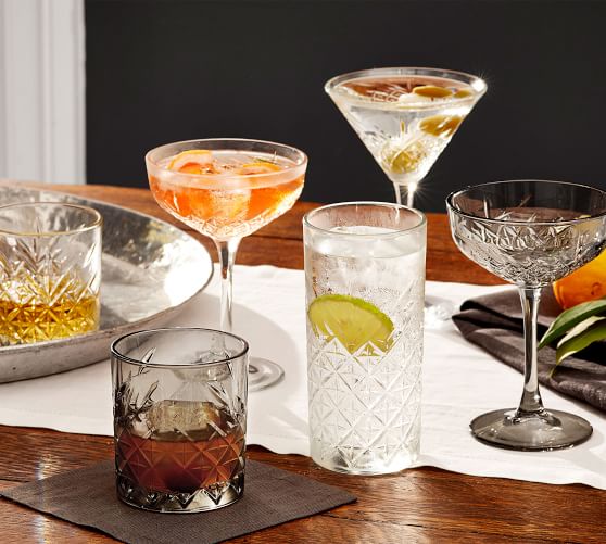 Trellis Etched Cocktail Glasses Collection | Pottery Barn