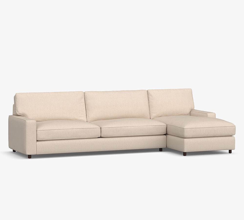 PB Comfort Square Arm Upholstered Sofa Chaise Sectional | Pottery Barn