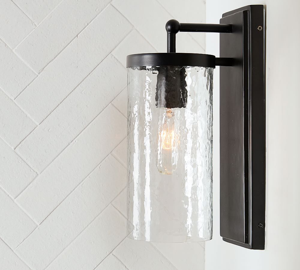 Duvall Outdoor Recycled Glass Sconce | Pottery Barn