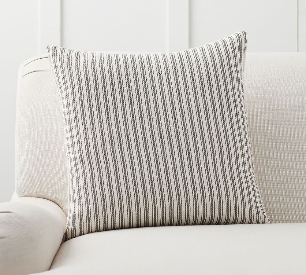 Modern Stripe Gray Pillow Cover Set | Pottery Barn