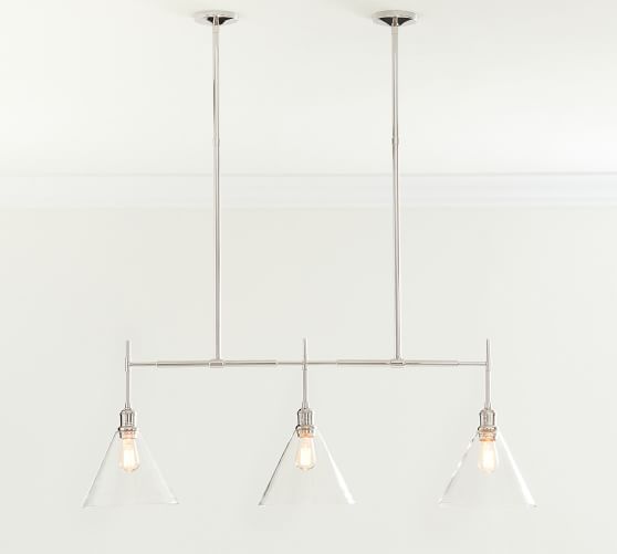 Flared Glass Linear Chandelier | Pottery Barn