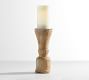 Ava Natural Wood Pillar Candleholder | Pottery Barn