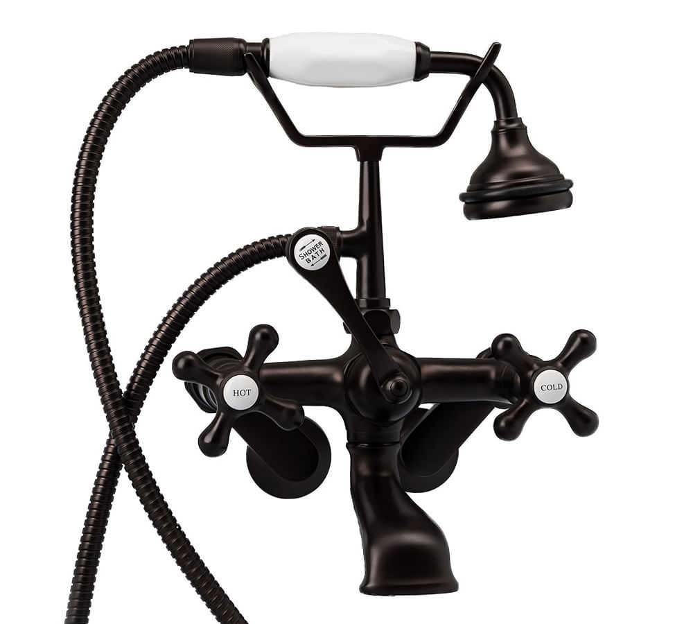 Lyane Wall Mounted Tub Filler with Handshower | Pottery Barn