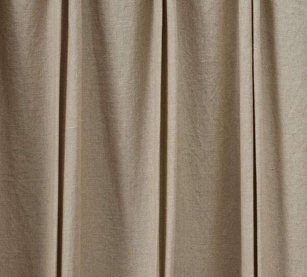 Belgian Flax Linen Pinch Pleat Blackout Curtain | Pottery Barn