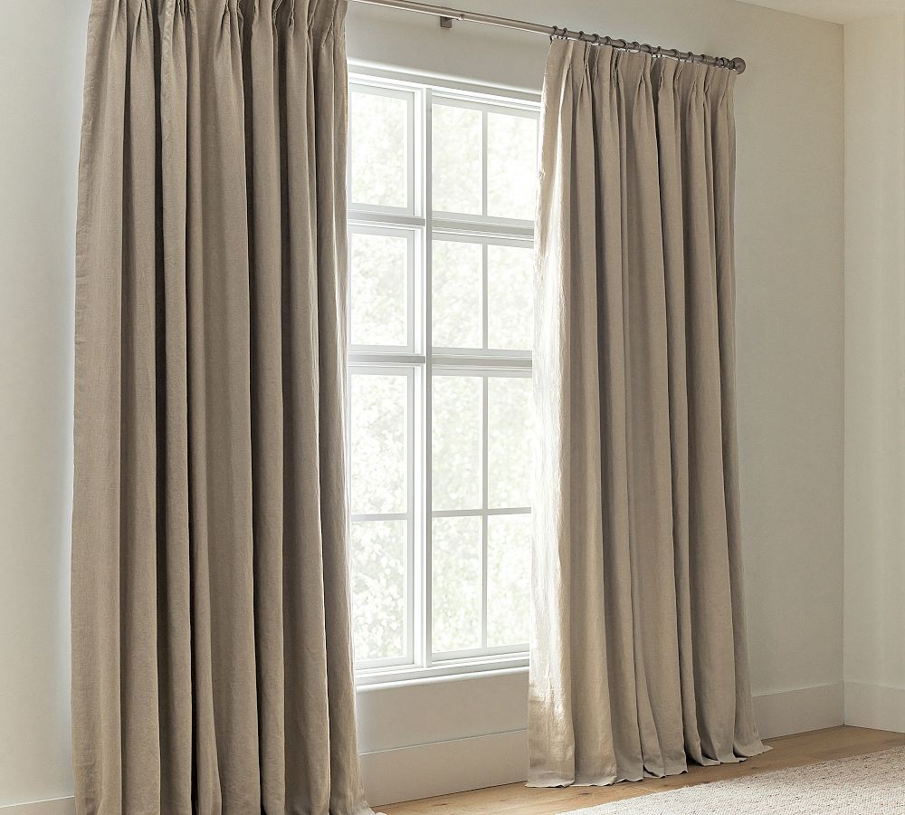 Belgian Flax Linen Pinch Pleat Curtain | Pottery Barn