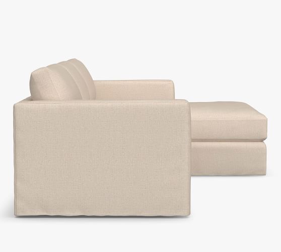 Jake Slipcovered Modular Double Wide Sofa Chaise Sectional | Pottery Barn