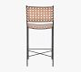 Kleio Woven Leather Stool | Pottery Barn