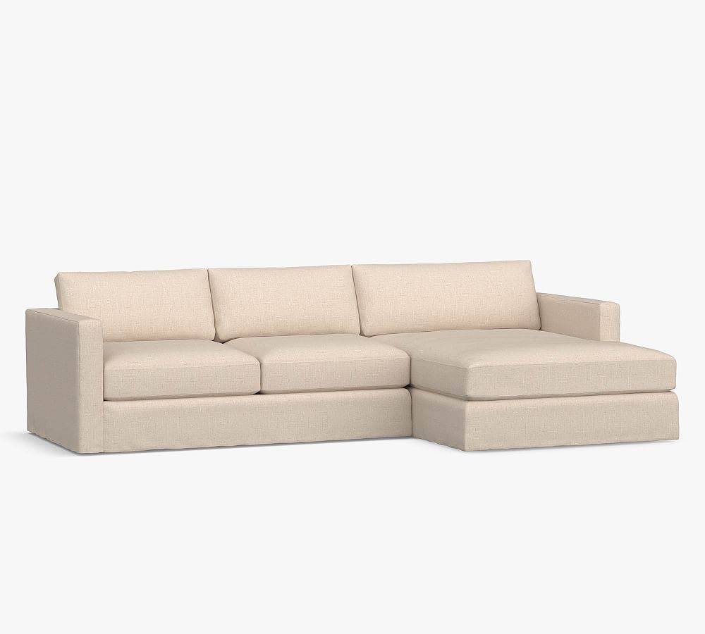 Jake Slipcovered Modular Double Wide Sofa Chaise Sectional | Pottery Barn
