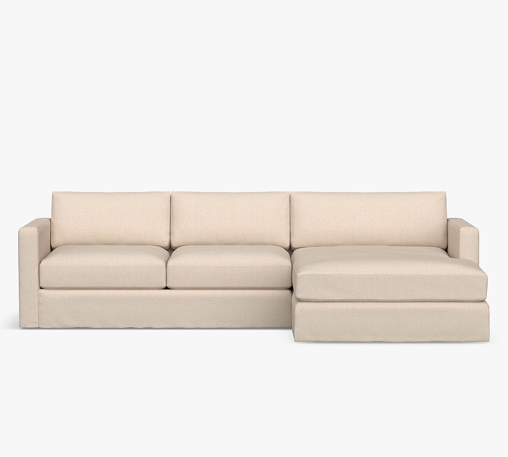 Jake Slipcovered Modular Double Wide Sofa Chaise Sectional | Pottery Barn