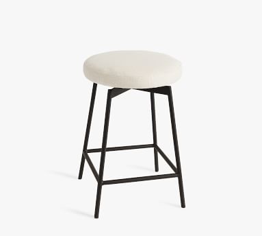 Maison Upholstered Backless Swivel Stool | Pottery Barn