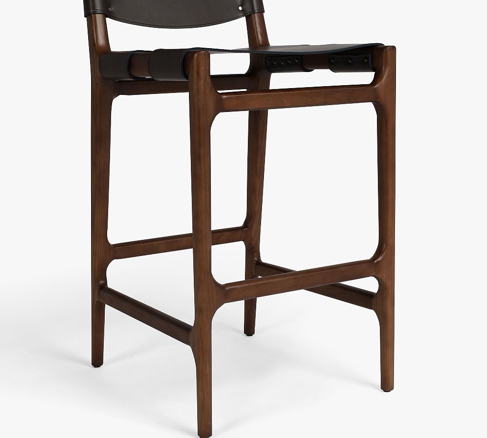 Izzy Leather Bar & Counter Stools | Pottery Barn
