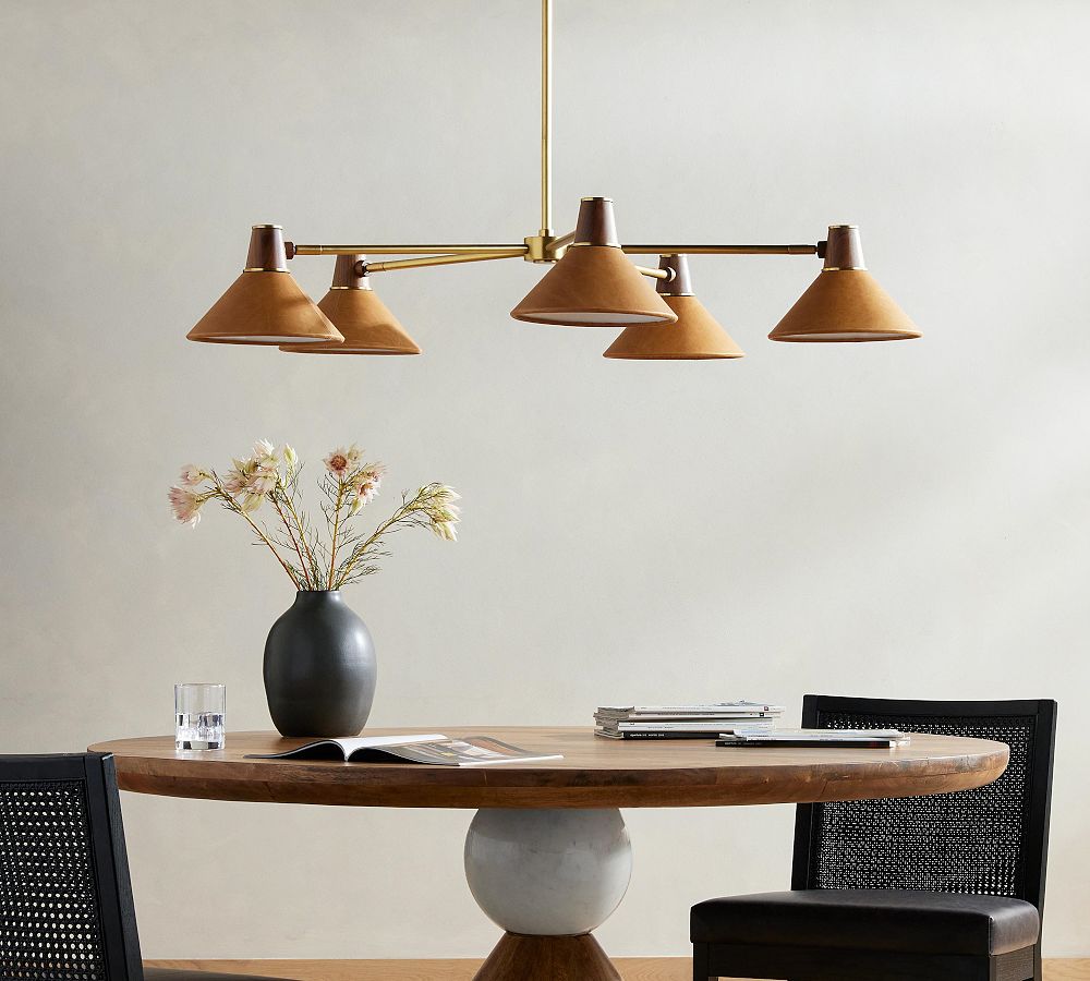 Holt Round Leather Chandelier | Pottery Barn